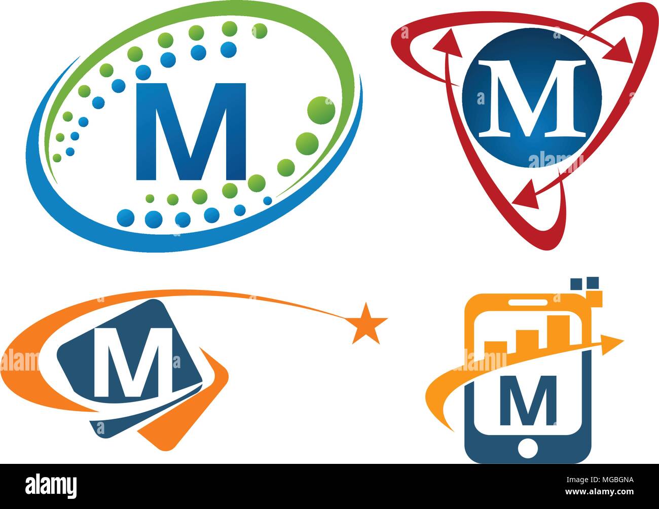 Logotype M Modern Template Set Stock Vector Image & Art - Alamy