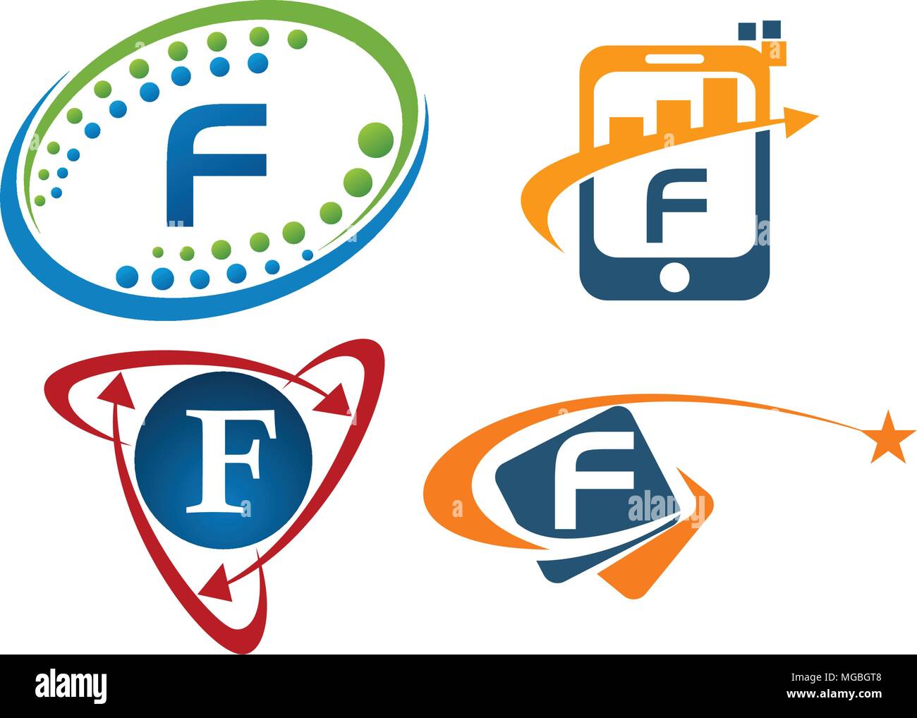 Logotype F Modern Template Set Stock Vector Image & Art - Alamy