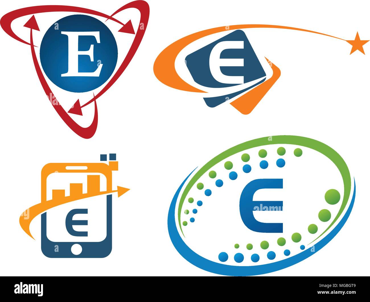 Logotype E Modern Template Set Stock Vector Image & Art - Alamy
