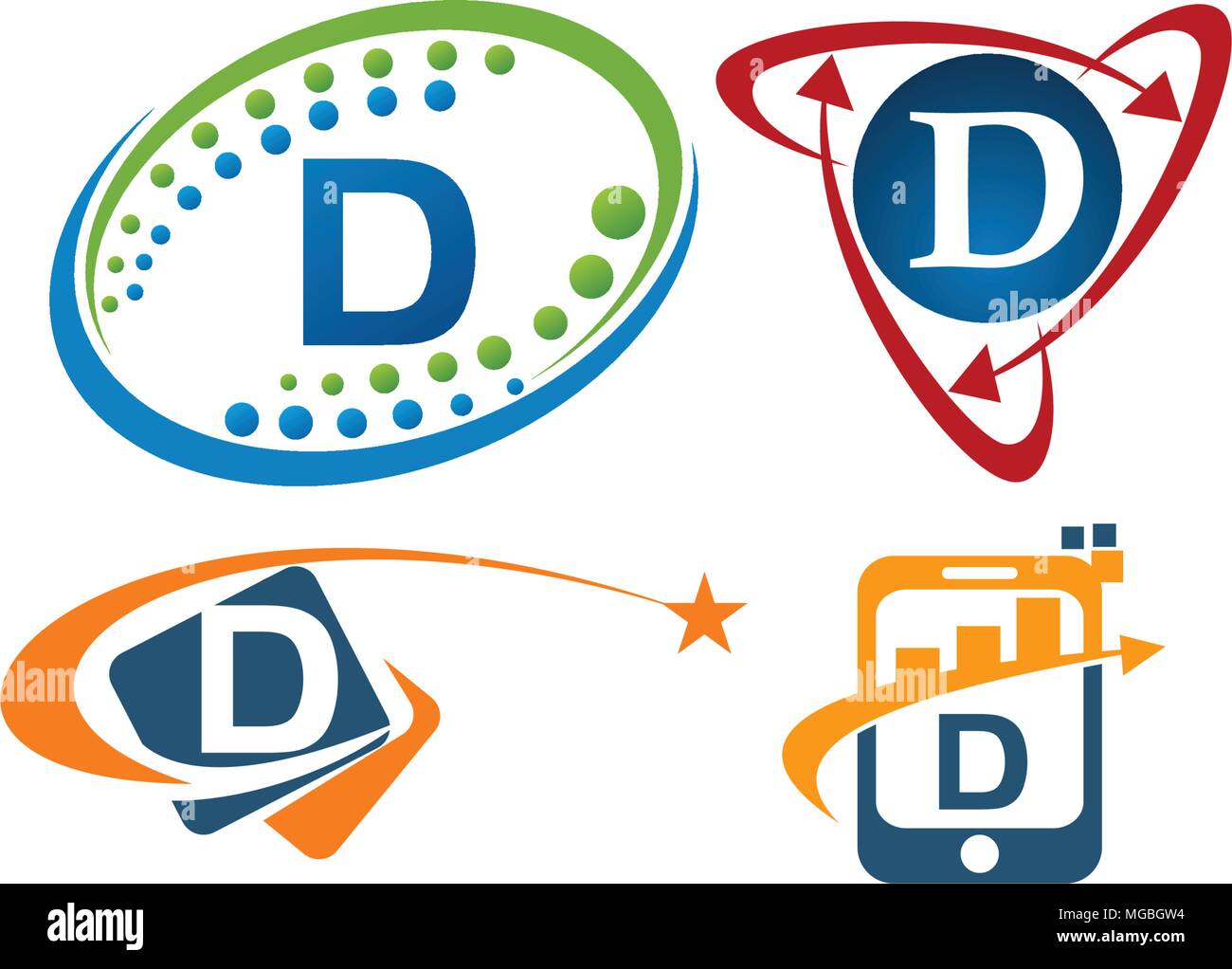 Logotype D Modern Template Set Stock Vector Image & Art - Alamy