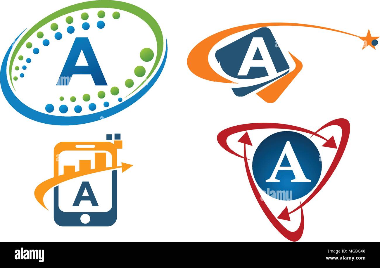 Logotype A Modern Template Set Stock Vector Image & Art - Alamy