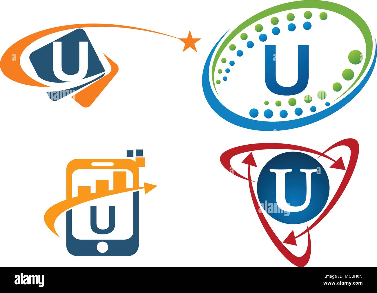 Logotype U Modern Template Set Stock Vector Image & Art - Alamy