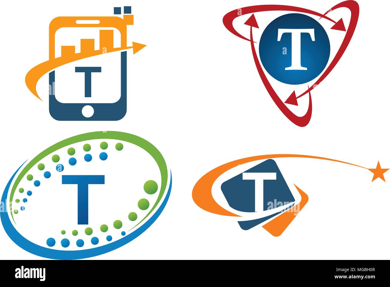 Logotype T Modern Template Set Stock Vector Image & Art - Alamy
