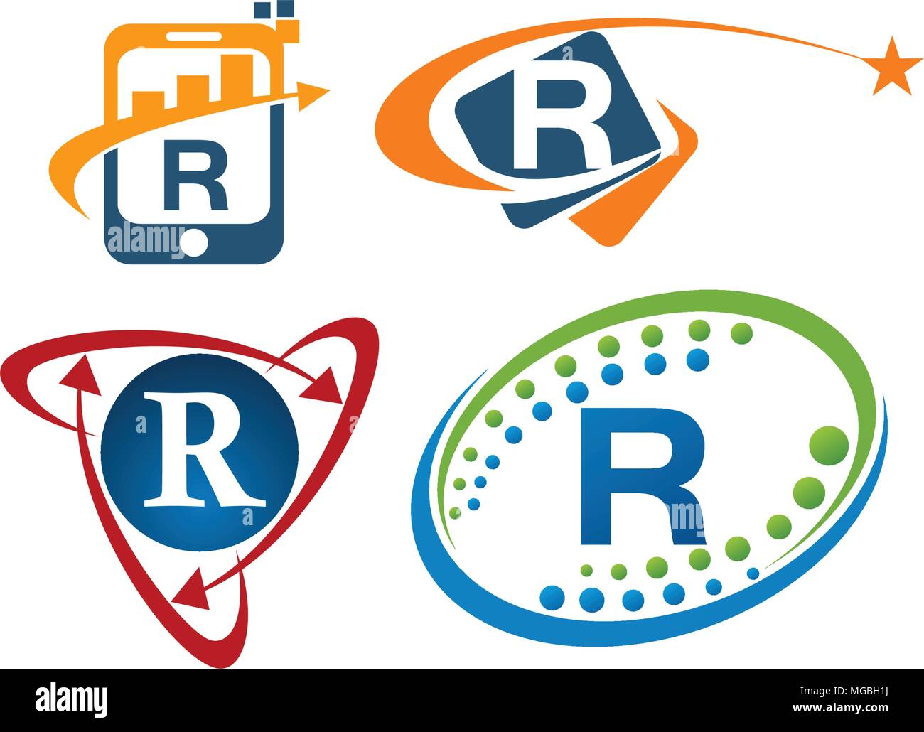 Logotype R Modern Template Set Stock Vector Image & Art - Alamy