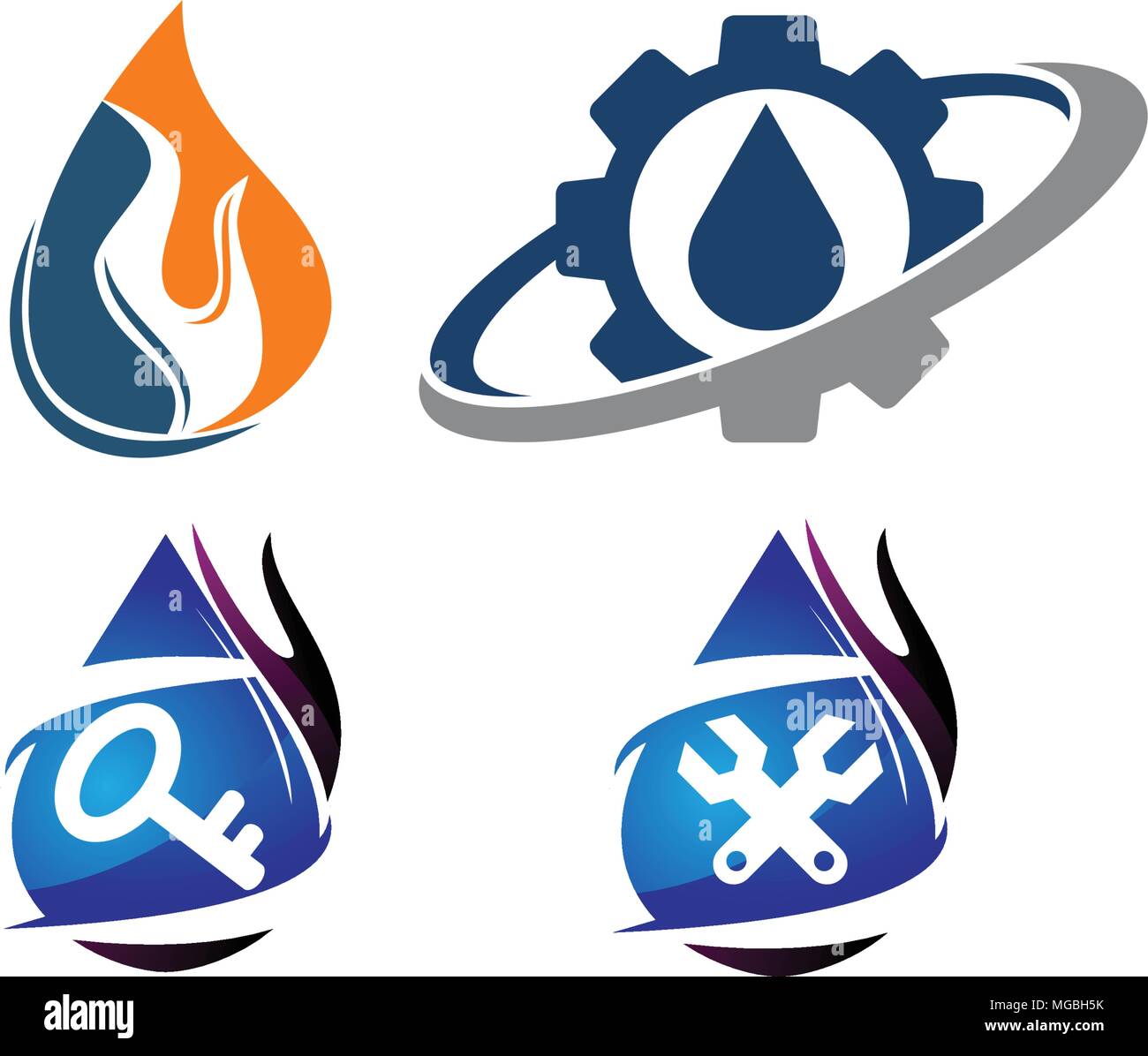 Gear solution key icon Cut Out Stock Images & Pictures - Alamy