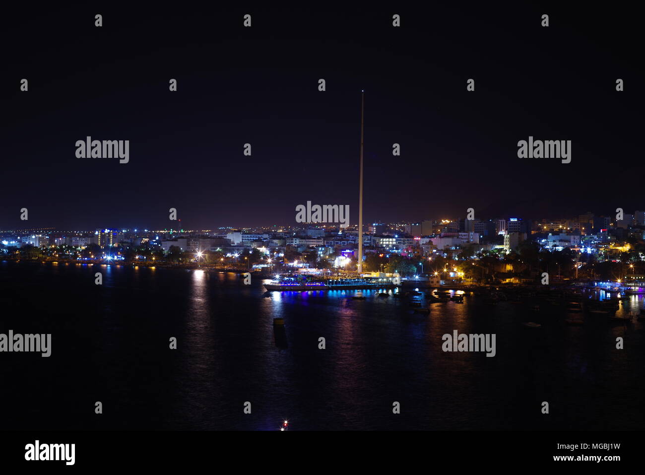 Aqaba, Jordan by Night Stock Photo - Alamy