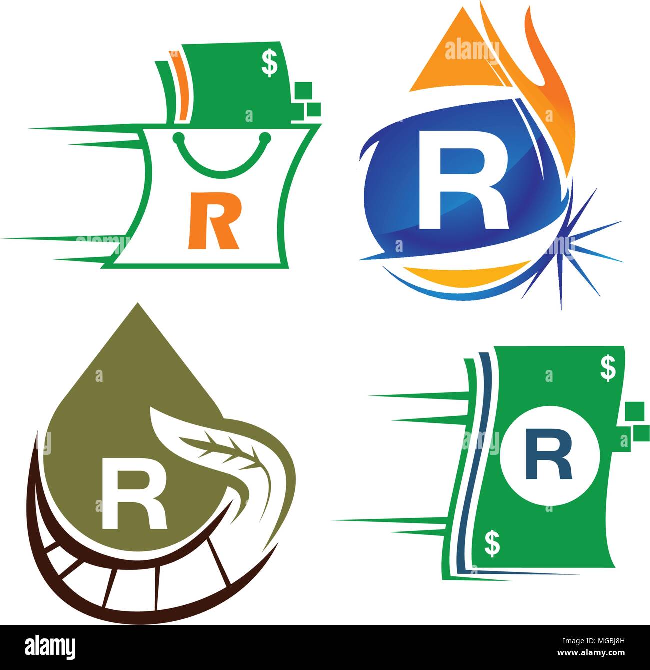 Logotype R Modern Template Set Stock Vector Image & Art - Alamy