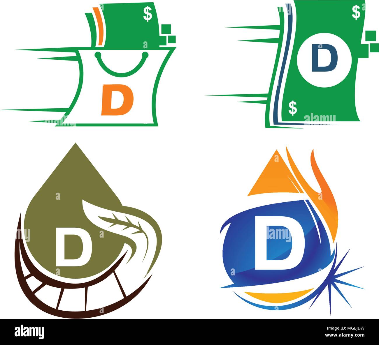 Logotype D Modern Template Set Stock Vector Image & Art - Alamy