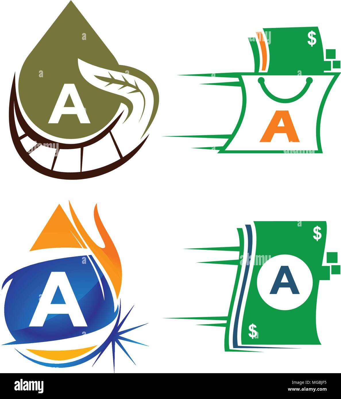 Logotype A Modern Template Set Stock Vector Image & Art - Alamy