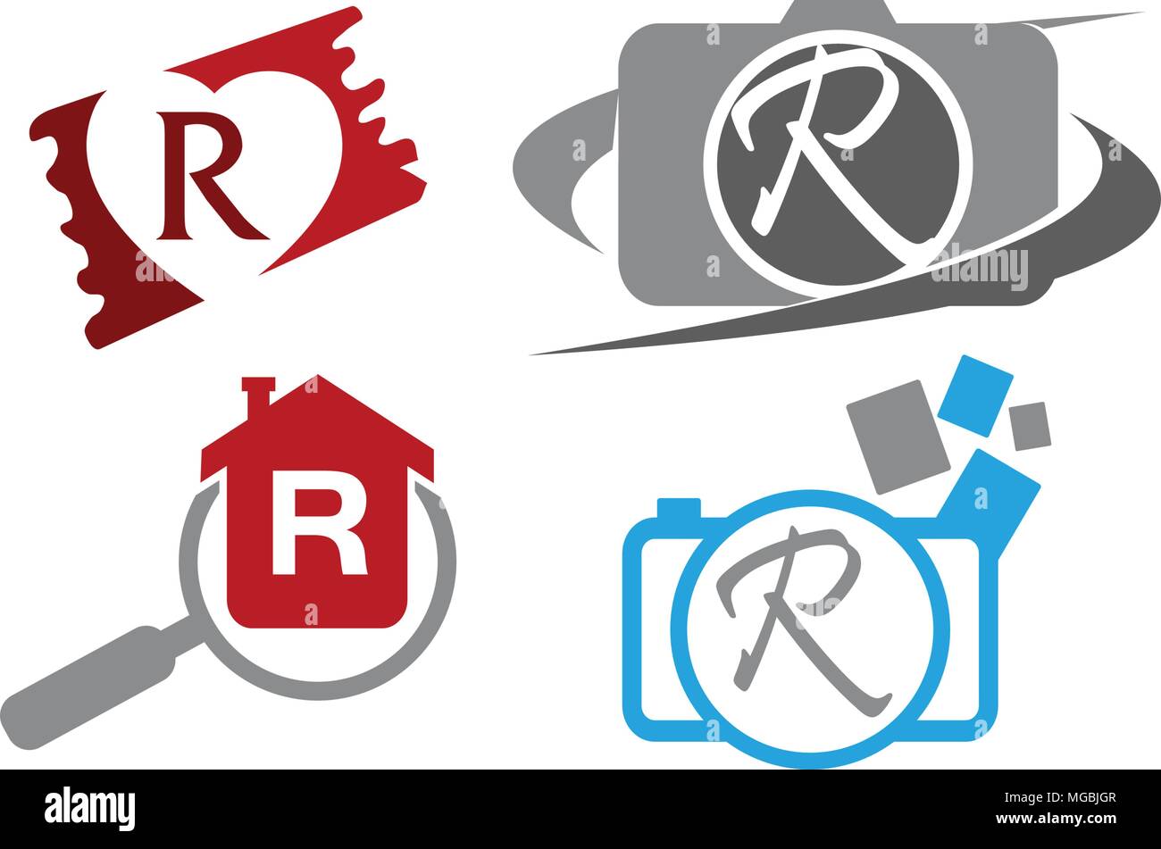 Logotype R Modern Template Set Stock Vector Image & Art - Alamy