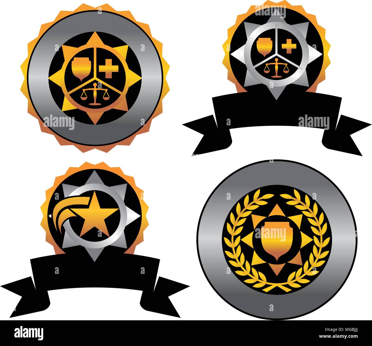 Badge Star Blank Template Set Stock Vector Image & Art - Alamy