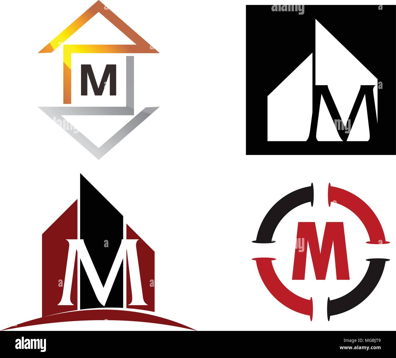 Logotype M Modern Template Set Stock Vector Image & Art - Alamy