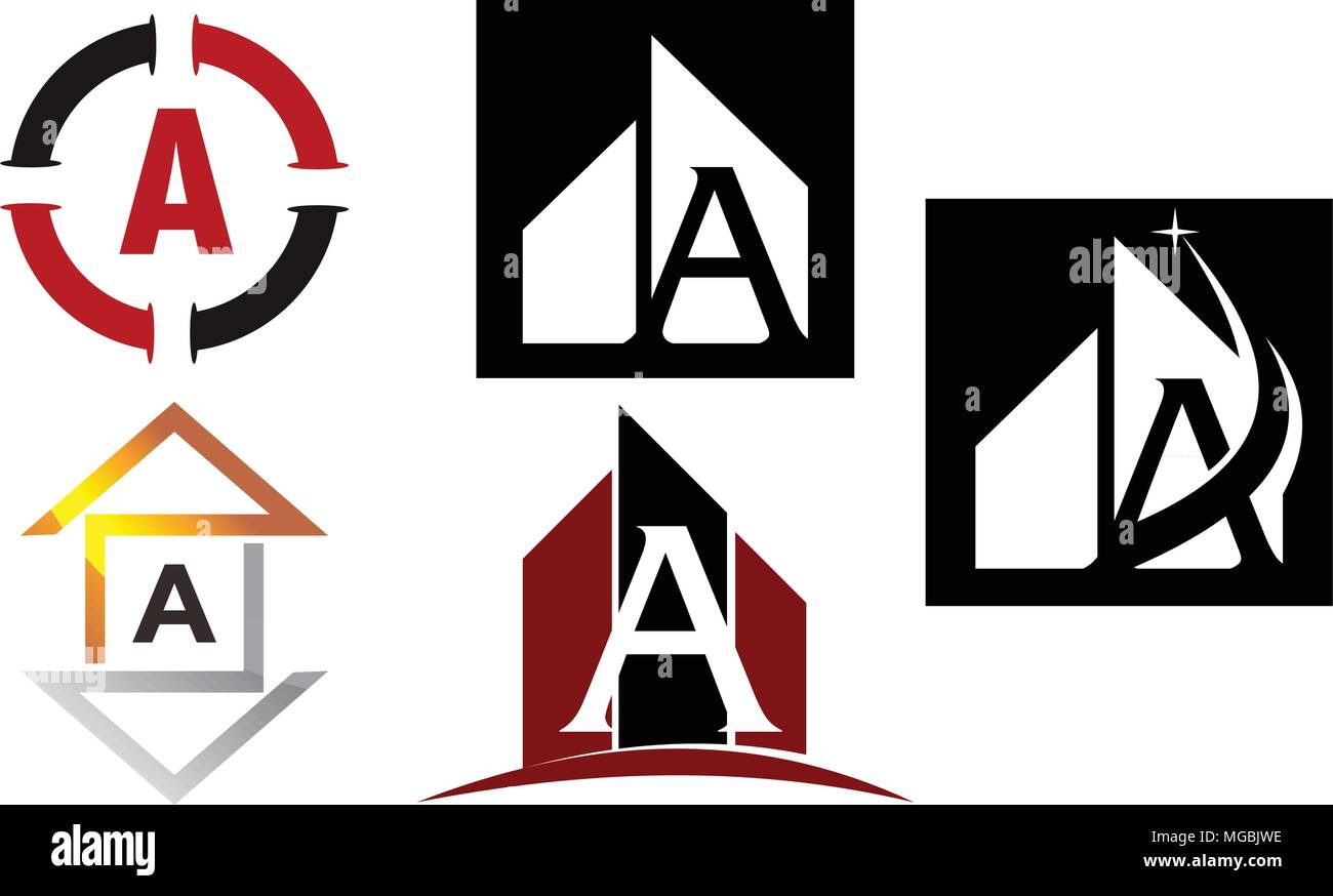 Logotype A Modern Template Set Stock Vector Image & Art - Alamy