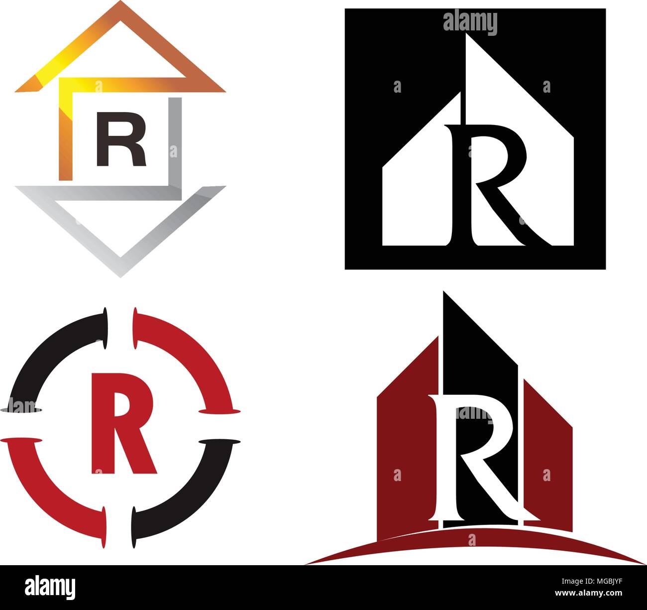 Logotype R Modern Template Set Stock Vector Image & Art - Alamy
