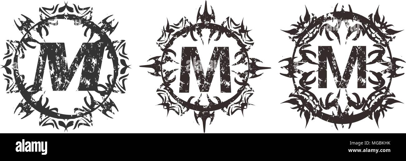Rough Letter M Template Set Stock Vector Image & Art - Alamy