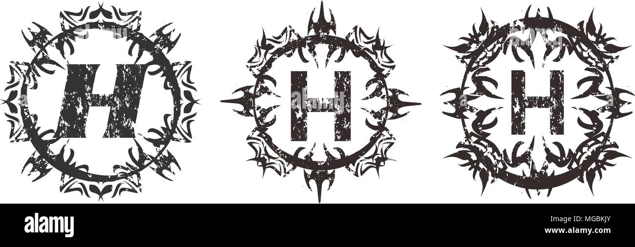 Rough Letter H Template Set Stock Vector Image & Art - Alamy