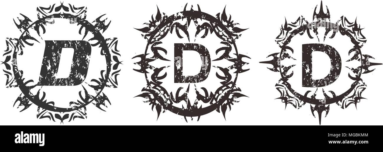 Rough Letter D Template Set Stock Vector Image & Art - Alamy