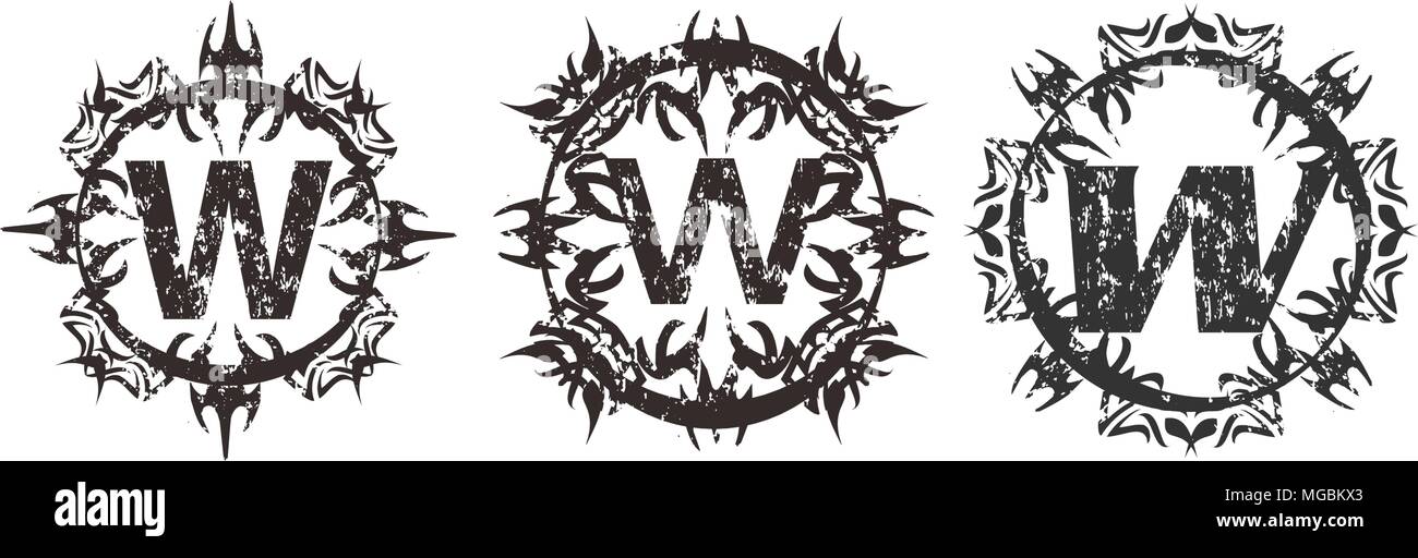 Rough Letter W Template Set Stock Vector Image & Art - Alamy