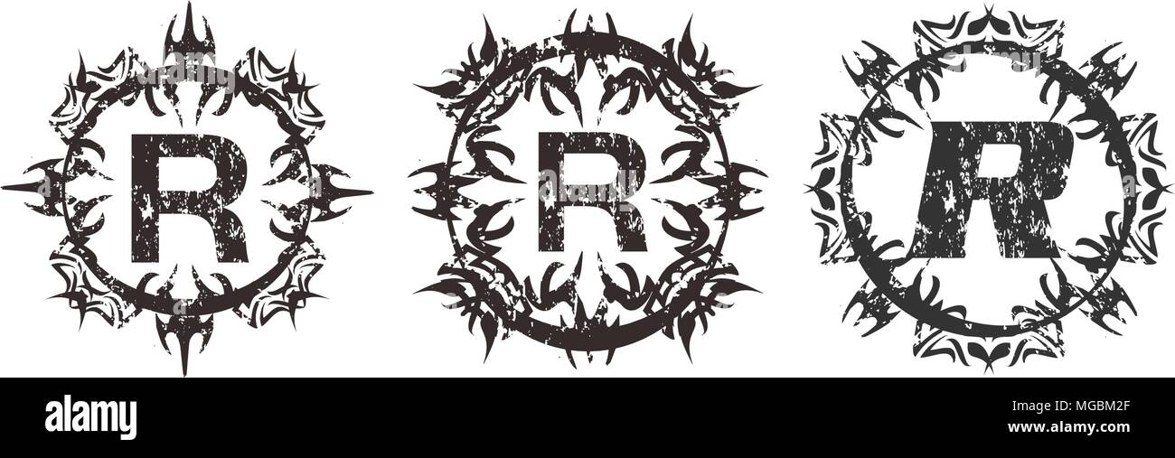 Rough Letter R Template Set Stock Vector Image & Art - Alamy