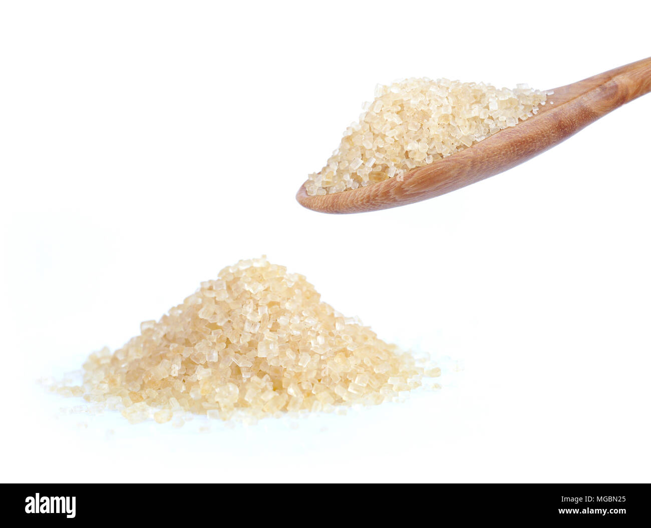 granulated sugar in spoon isolated on white background Stock Photo - Alamy