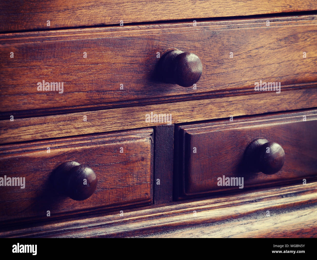 wooden drawers old vintage retro style Stock Photo - Alamy