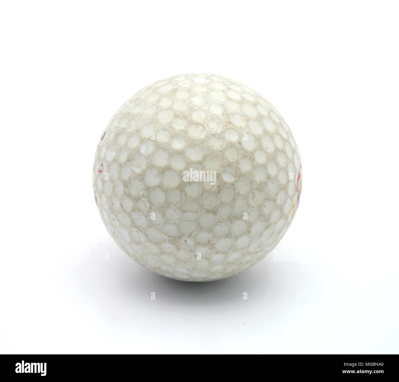 Old used golf ball isolated on white nice Stock Photo - Alamy