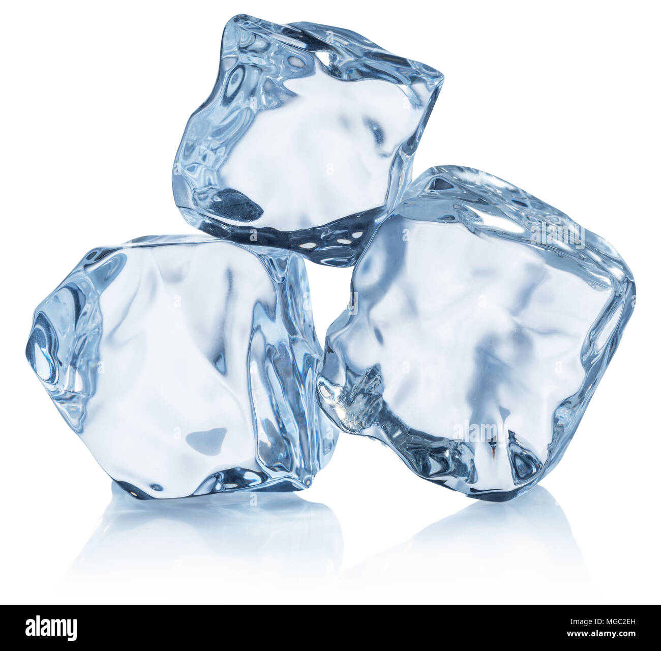 Three ice cubes. Macro shot. Clipping path Stock Photo - Alamy