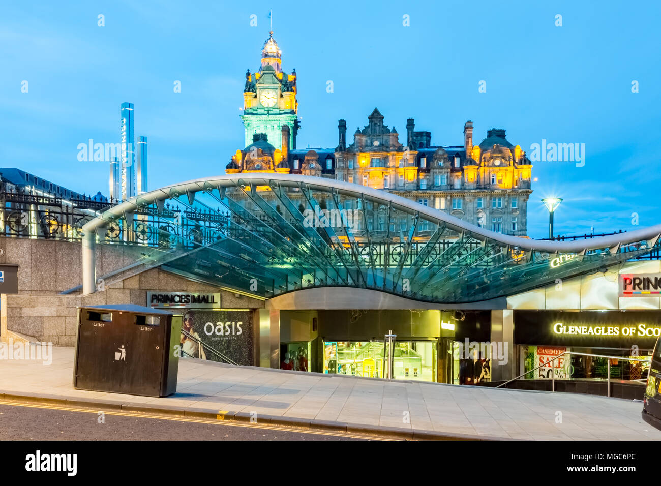 Edinburgh/Scotland - May 21, 2015: The curved entrance of the Waverley ...