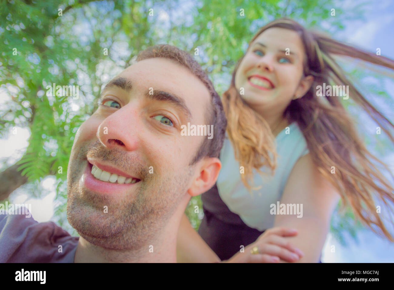 Couple doing silly funny hi-res stock photography and images - Alamy