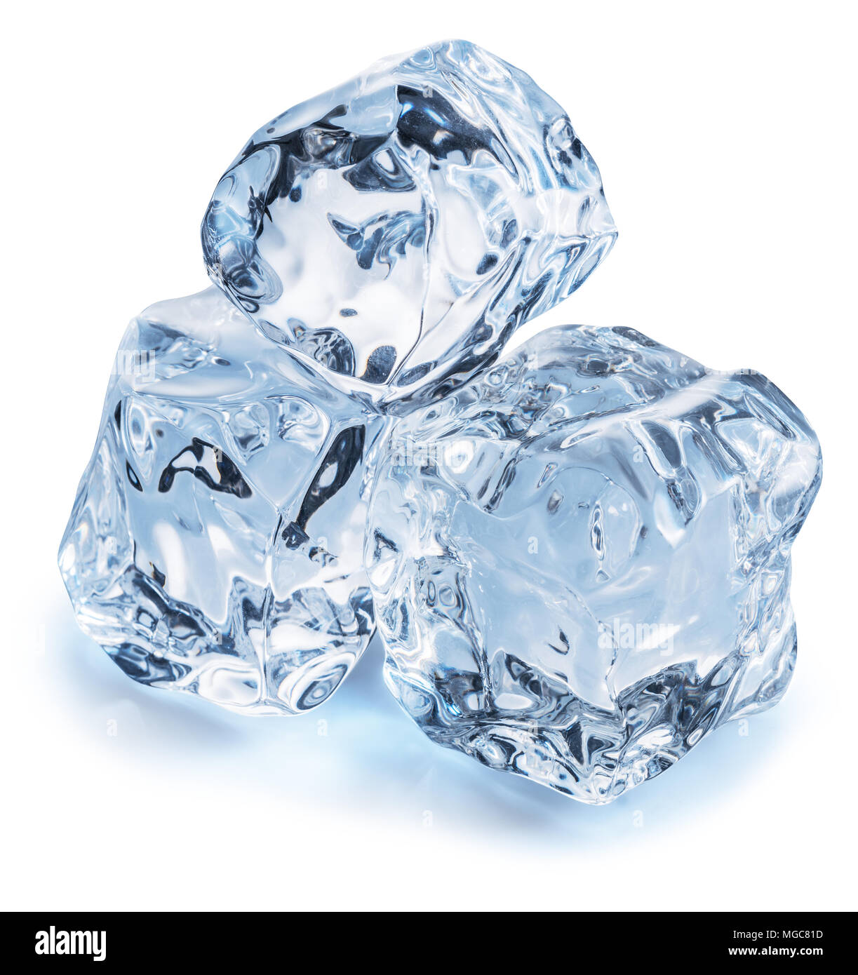 Three ice cubes. Macro shot. Clipping path Stock Photo - Alamy