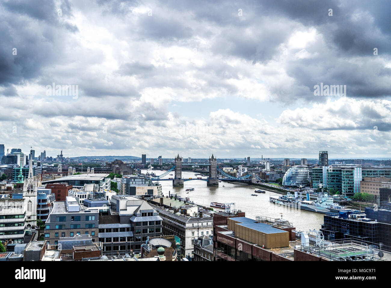 Dark and stormy day in London, England Stock Photo - Alamy