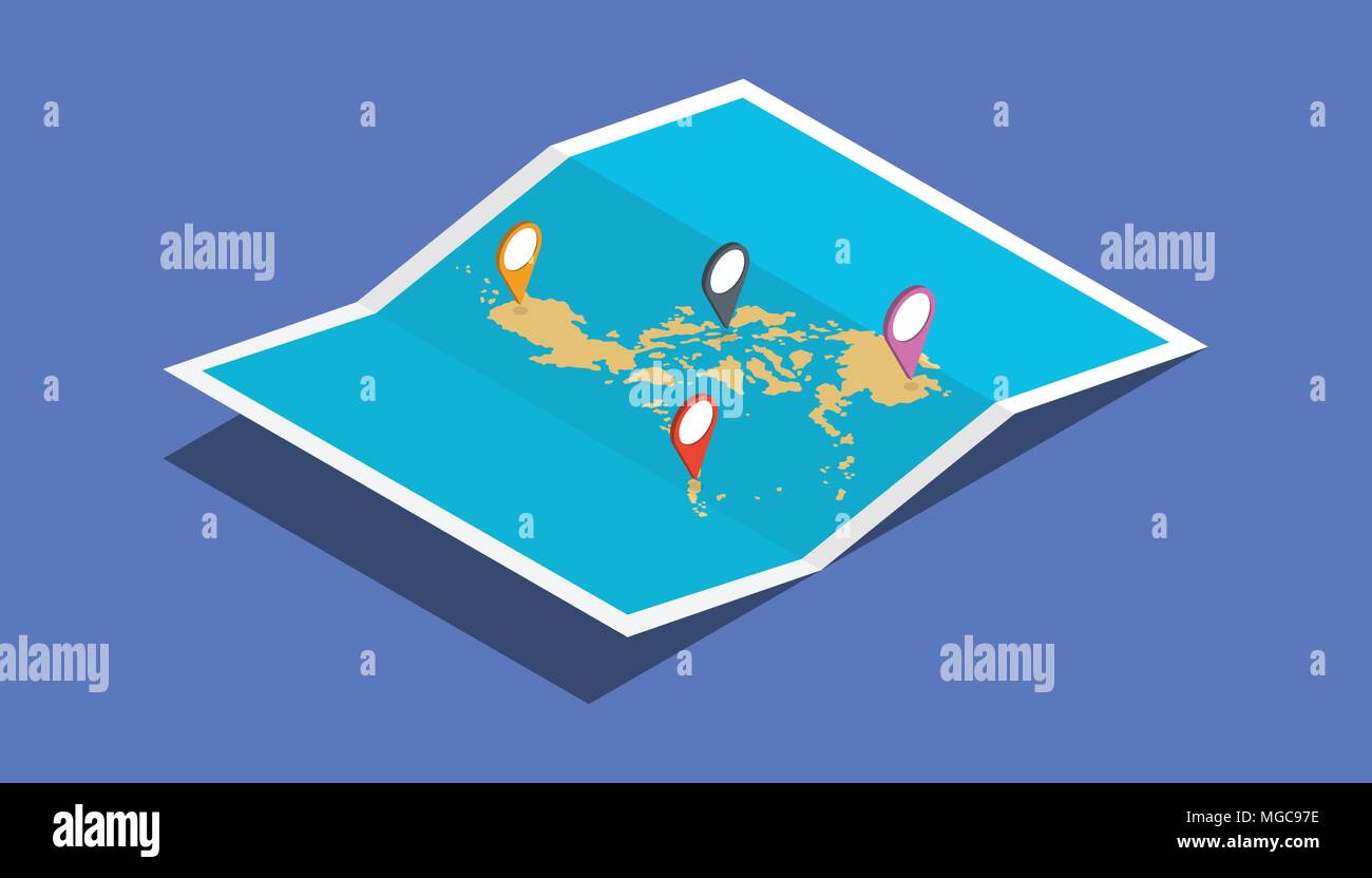 explore philippines nation with maps pin tag location with isometric 3d ...