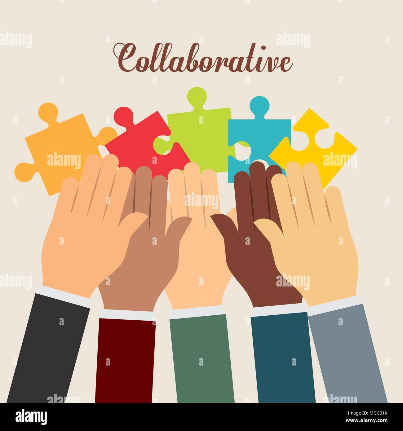 Colaboration team Stock Vector Images - Alamy