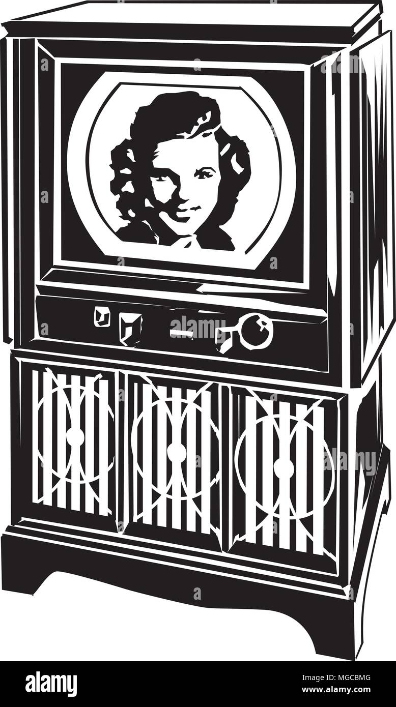 Retro TV - Retro Clipart Illustration Stock Vector Image & Art - Alamy