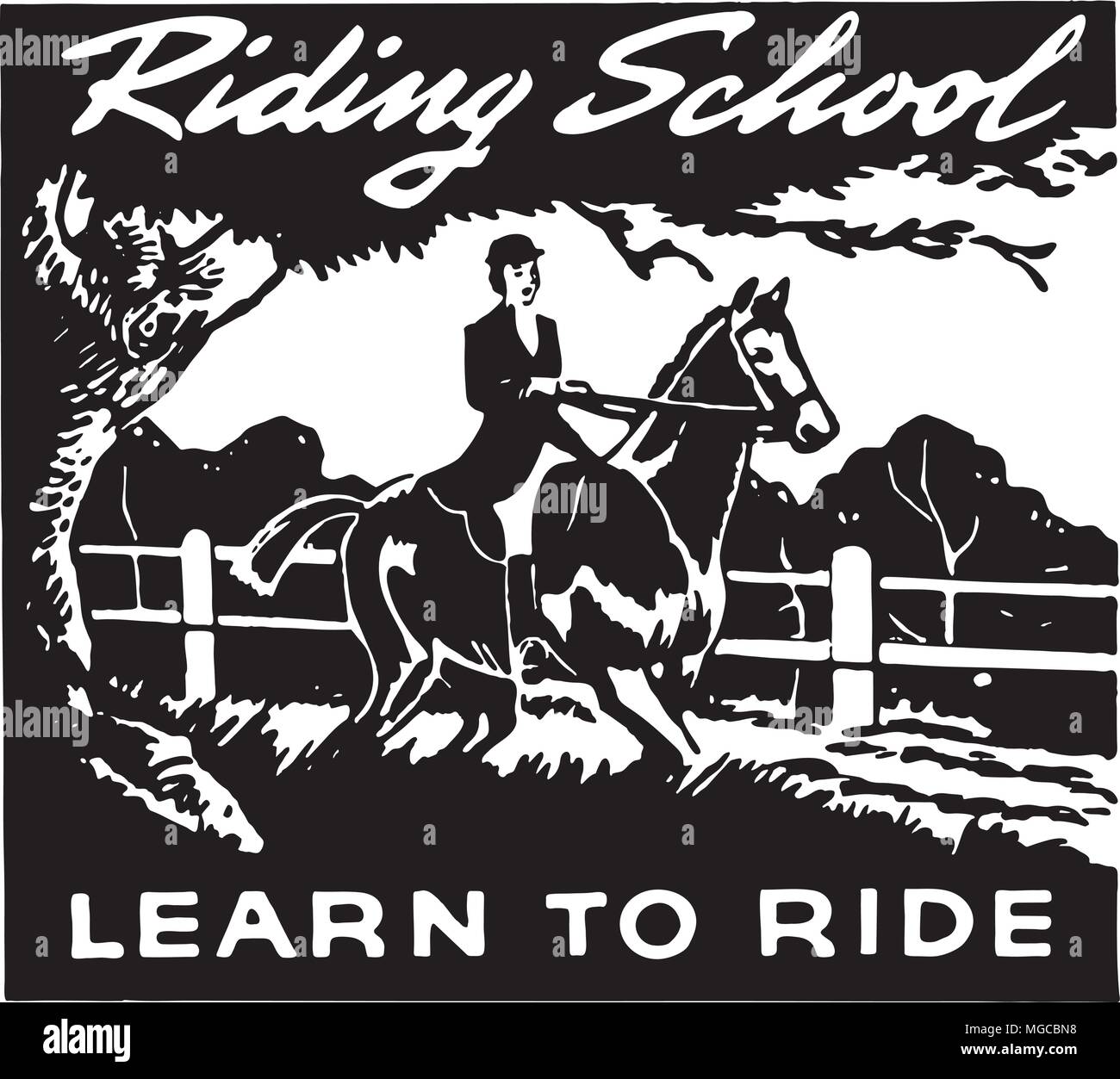 Teaching of riding Stock Vector Images - Alamy