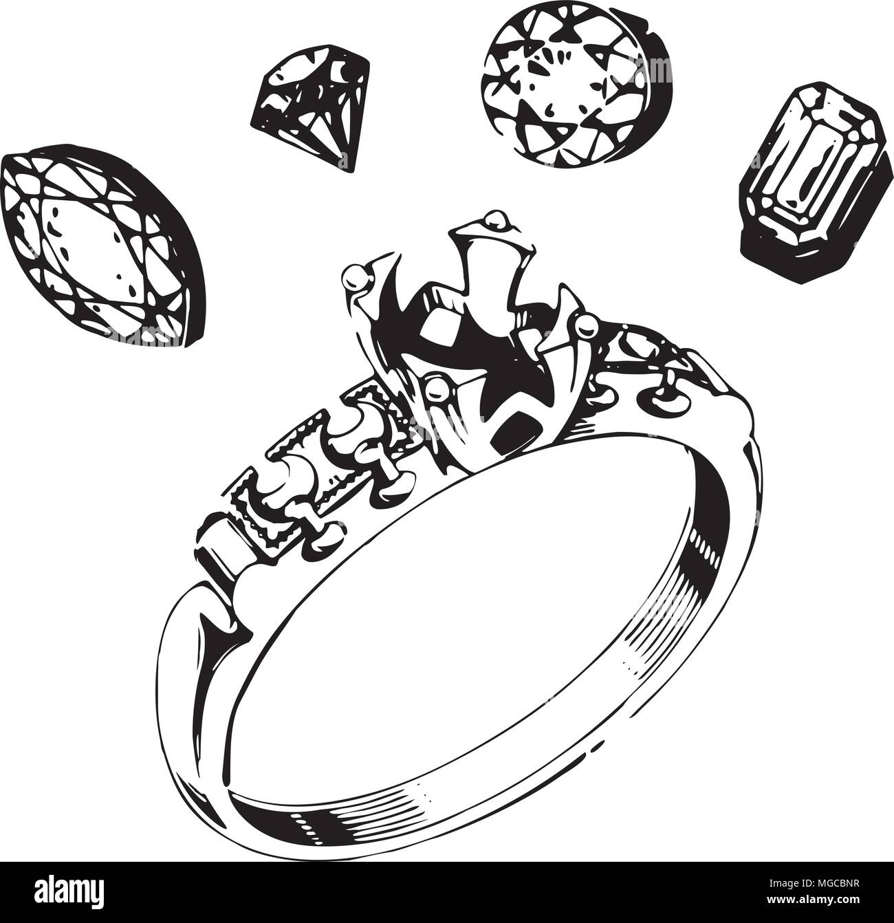 Ring with gems Stock Vector Images - Alamy