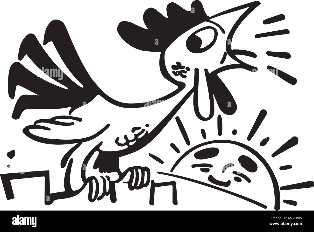 Rooster - Retro Ad Art Illustration Stock Vector Image & Art - Alamy