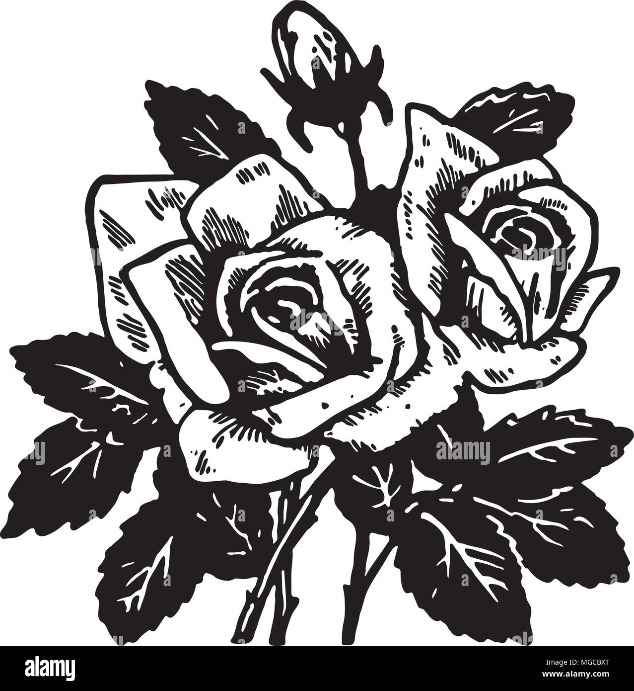 Classic roses bouquet Stock Vector Images - Alamy