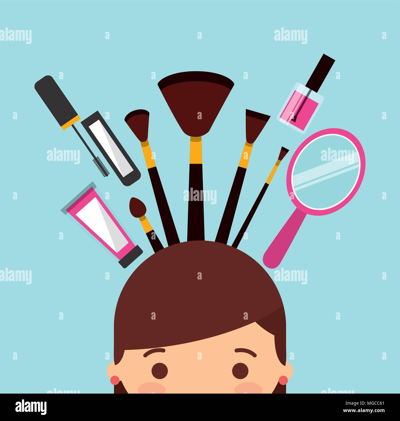 Female face makeover Stock Vector Images - Alamy