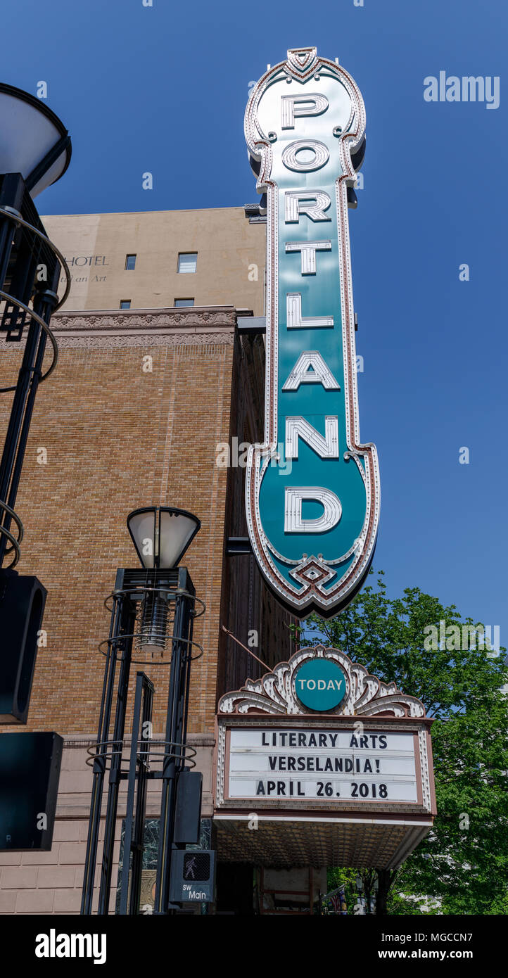 Historic downtown Portland Oregon Sign Stock Photo - Alamy
