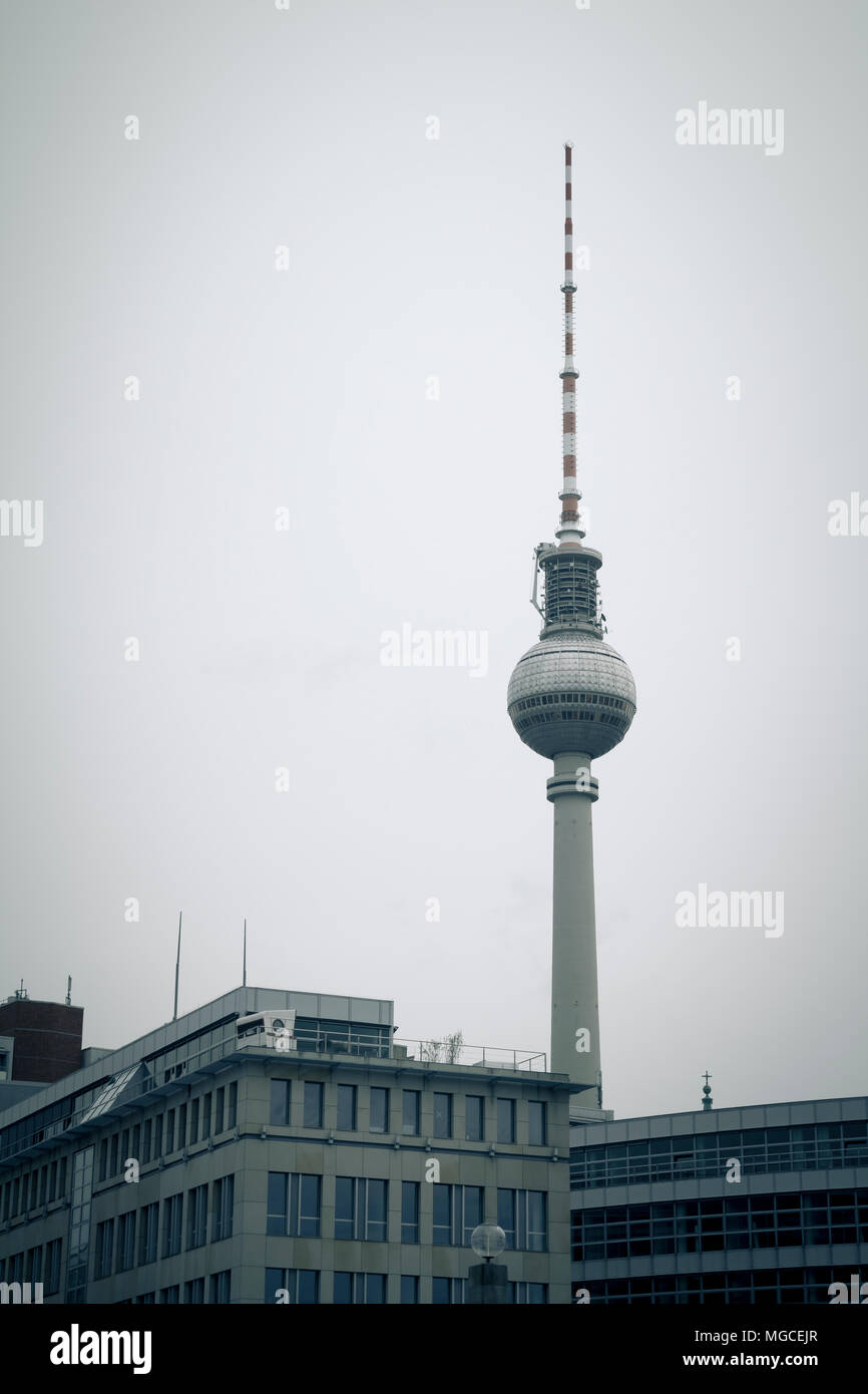 The TV Tower of Berlin that located on the Alexanderplatz Stock Photo - Alamy