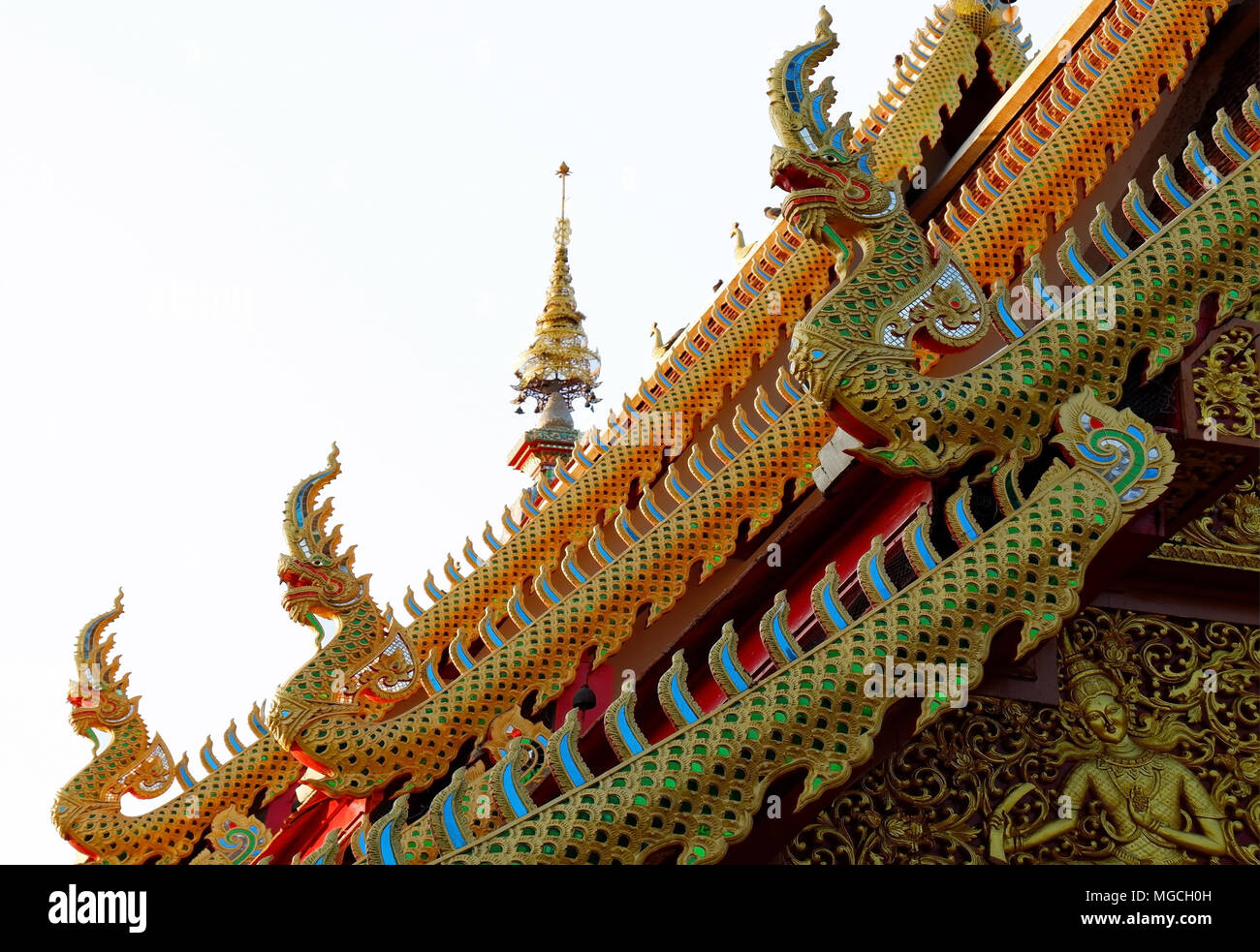 Exotic Temple Roofing Stock Photo - Alamy