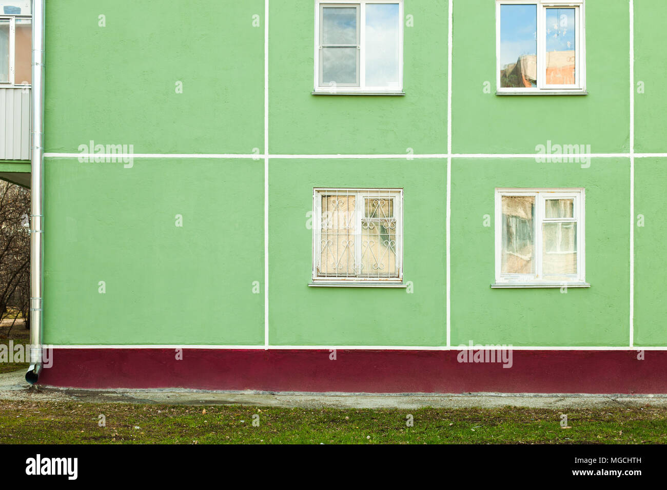 Apartment building close up, Condominium construction. Trendy vivid ...
