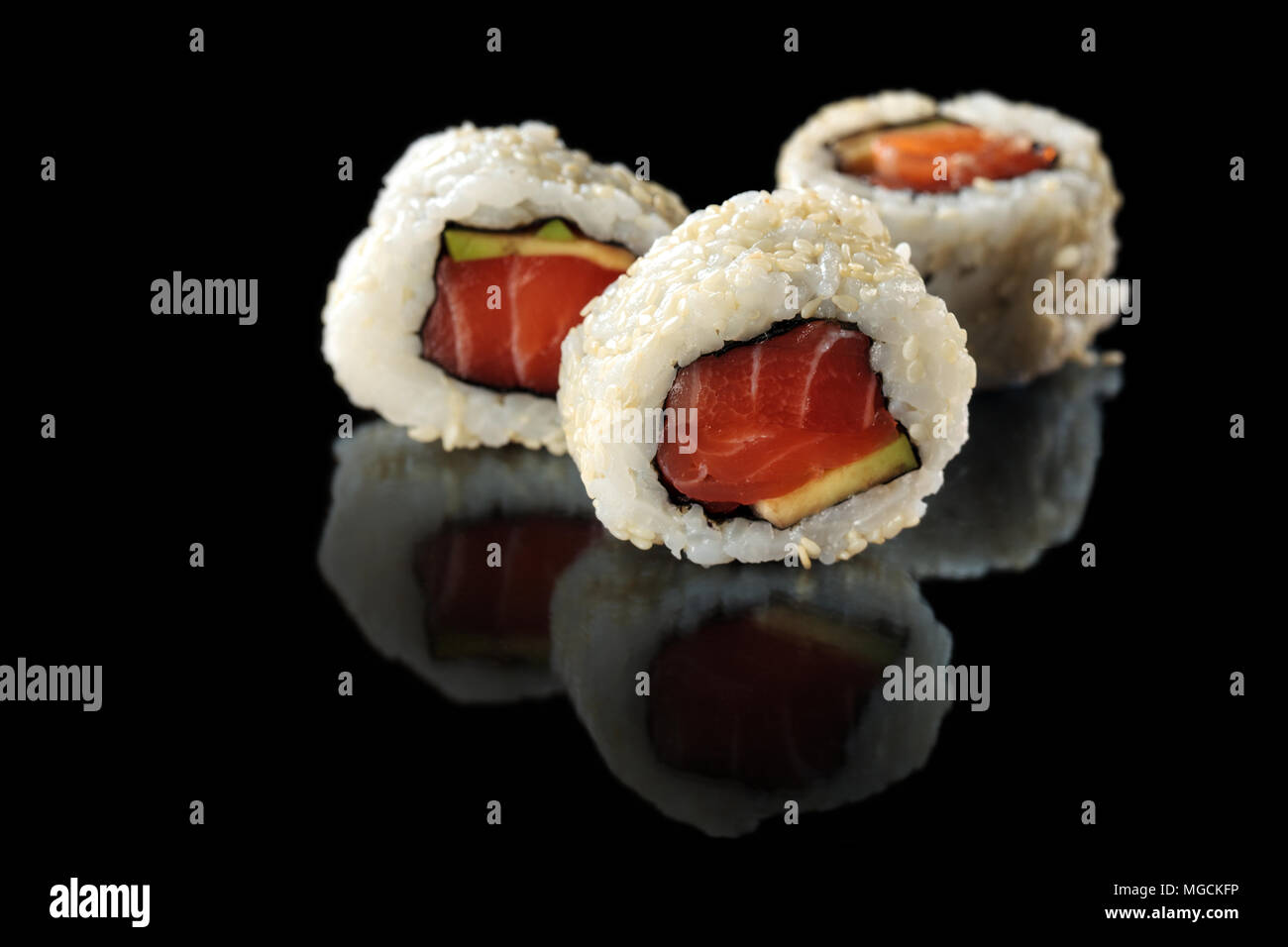 Fresh sushi rolls Stock Photo - Alamy