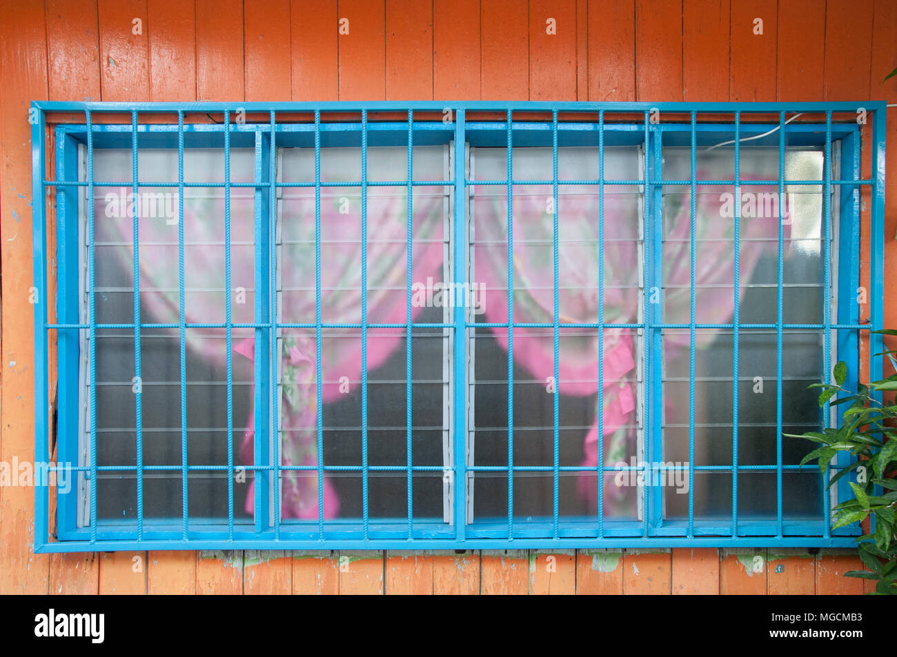 Window of a house in the floating village of Kampong Buli Sim Sim ...