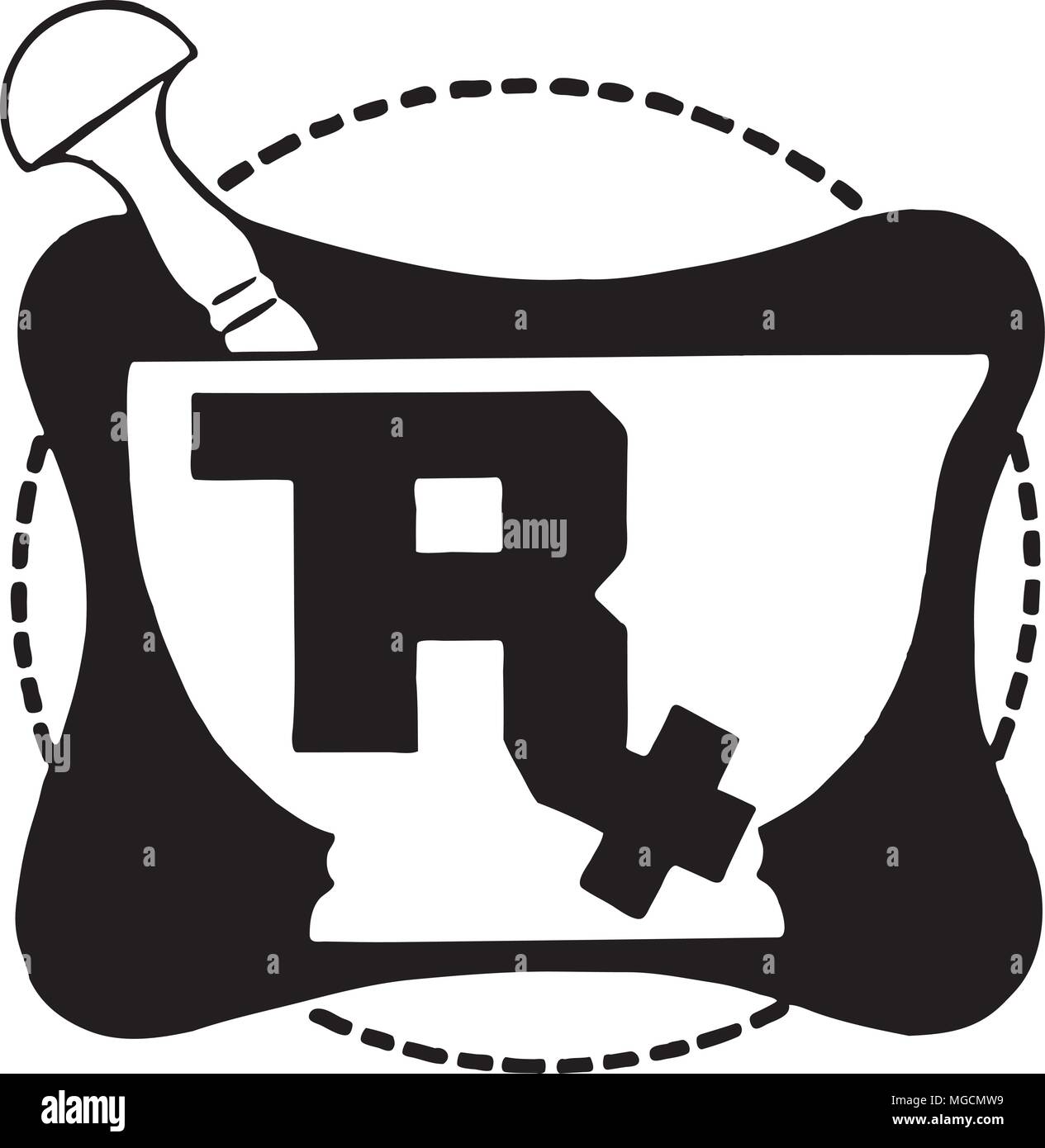 RX Symbol On Mortar - Retro Clipart Banner Stock Vector Image & Art - Alamy