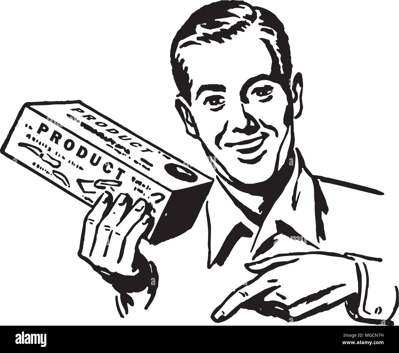 Salesman - Retro Clipart Illustration Stock Vector Image & Art - Alamy