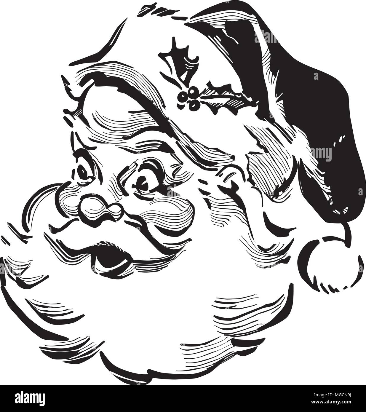Santa - Retro Clipart Illustration Stock Vector Image & Art - Alamy