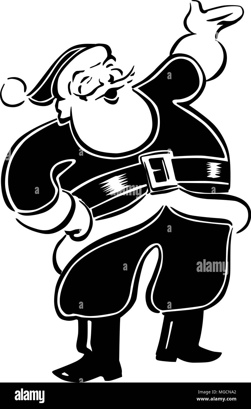 Santa Claus - Retro Clipart Illustration Stock Vector Image & Art - Alamy