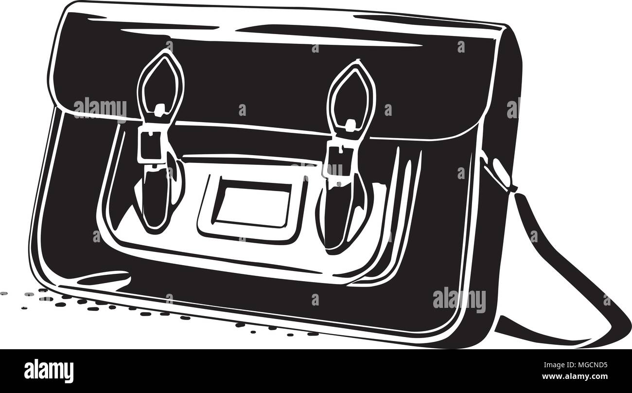 Satchel - Retro Clipart Illustration Stock Vector Image & Art - Alamy